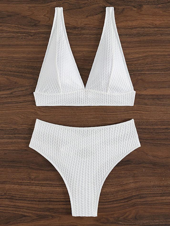 White Textured Push-Up Bikini Set – AnotherChill