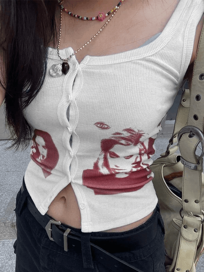 Button Front Ribbed Cropped Tank Top – AnotherChill