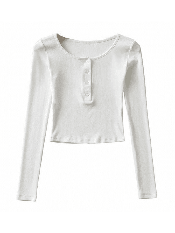 Button Up Long Sleeve Crop Top – AnotherChill
