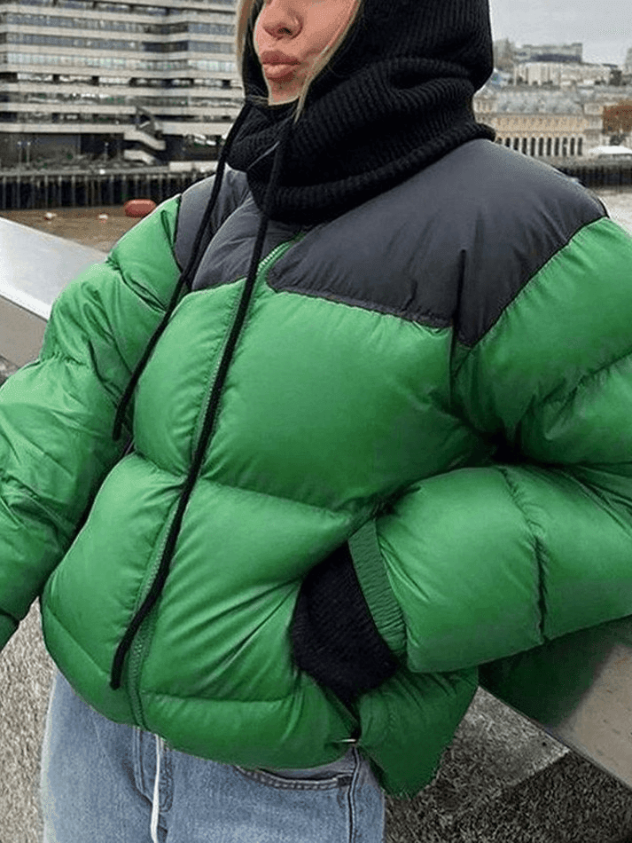 Color Block Zip Up Puffer Jacket – AnotherChill