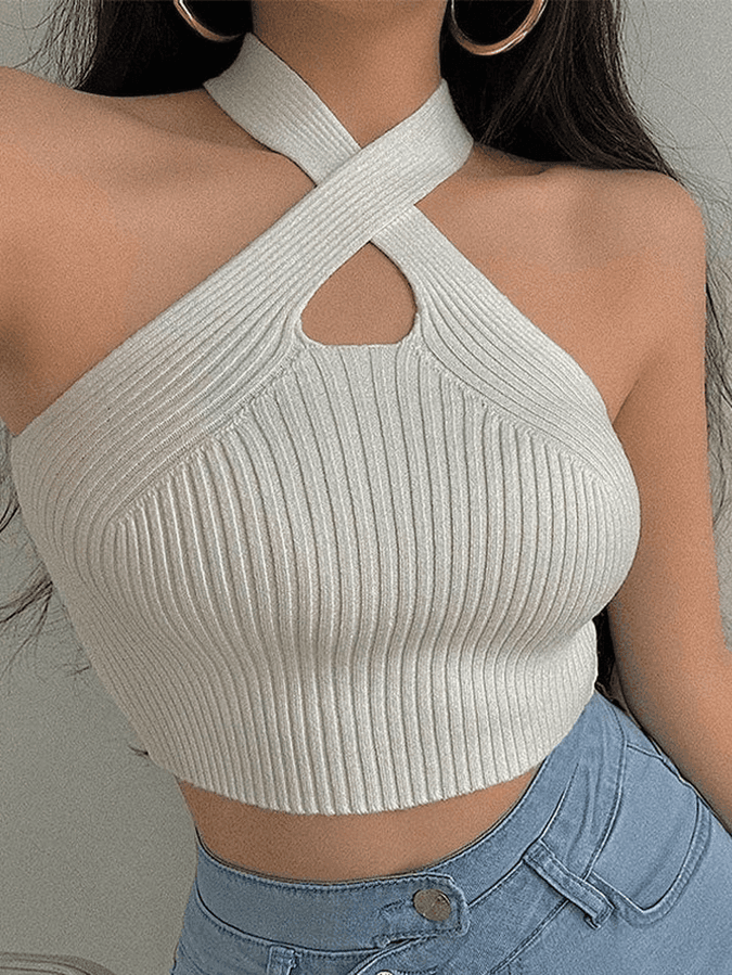 Cross Over Crop Knit Tank Top – AnotherChill