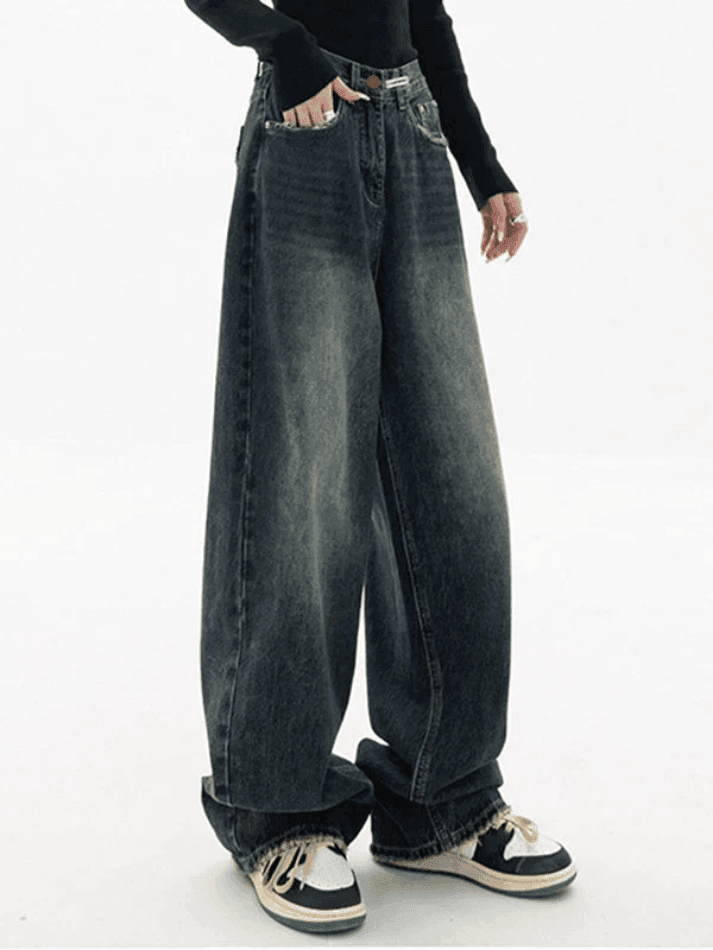 Dark Wash Vintage Baggy Boyfriend Jeans – AnotherChill