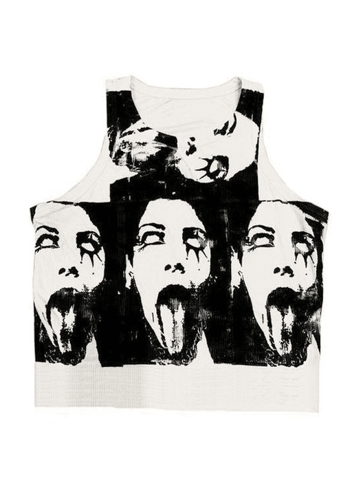 Funny Face Print Cropped Tank Top – AnotherChill