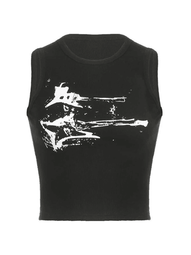 Guitar Ribbed Cropped Tank Top – AnotherChill