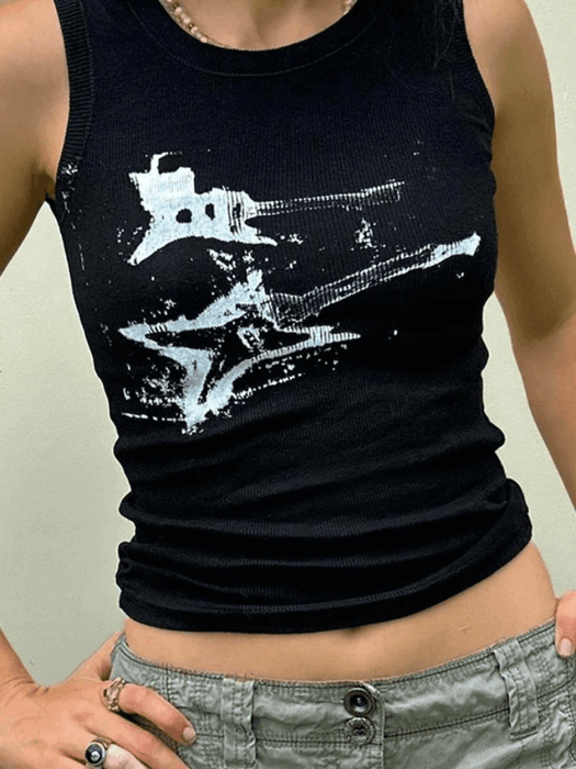 Guitar Ribbed Cropped Tank Top – AnotherChill