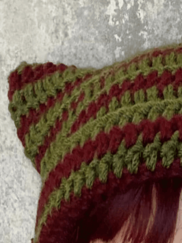 Hand Made Horn Detail Striped Knitted Hat – AnotherChill
