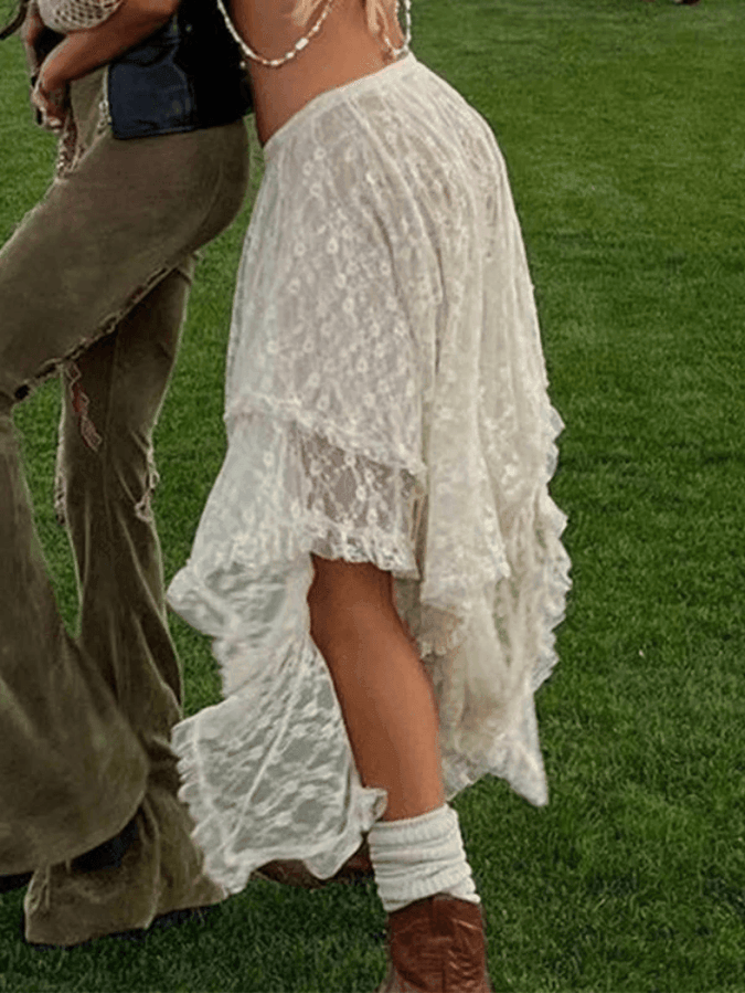 Irregular Lace Ruffle Skirt – AnotherChill