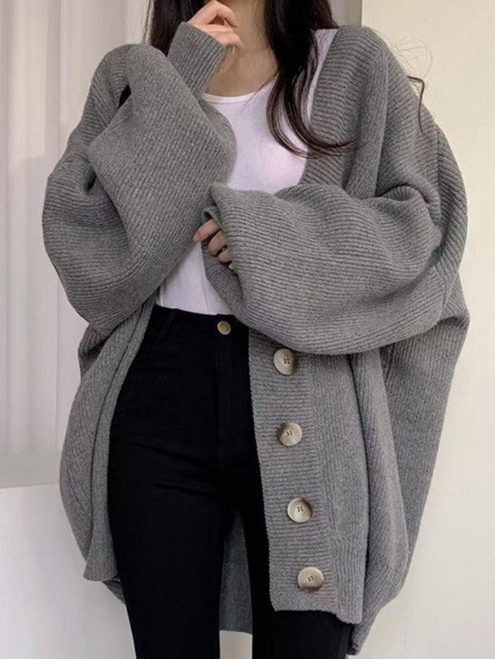 2025 Knitted Button Down Long Cardigan Beige XS in Sweaters Online ...