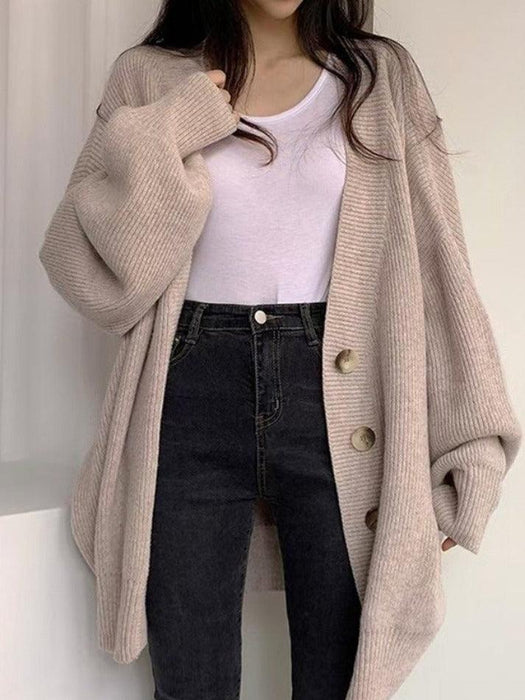 Knitted Button Down Long Cardigan – AnotherChill
