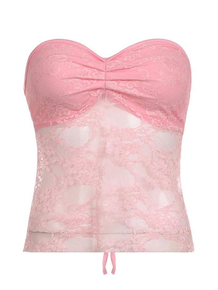 Lace See through Backless Tie Up Bandeau Top – AnotherChill
