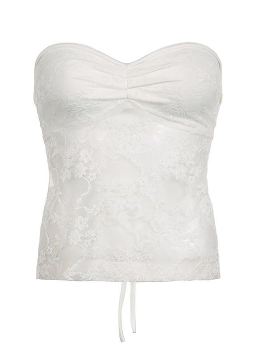 Lace See through Backless Tie Up Bandeau Top – AnotherChill