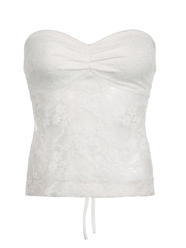 Lace See through Backless Tie Up Bandeau Top – AnotherChill