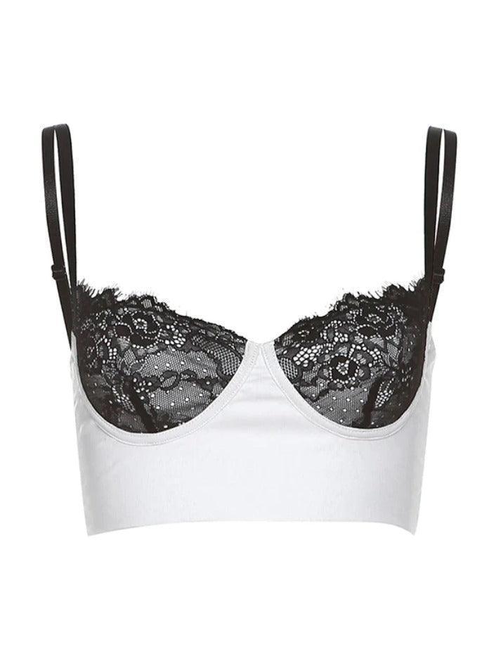 Lace Trim Suspender Crop Corset Top – AnotherChill