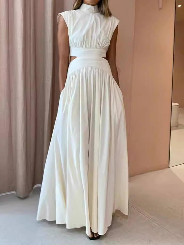 Mock Neck Cut Out Long Dress – AnotherChill