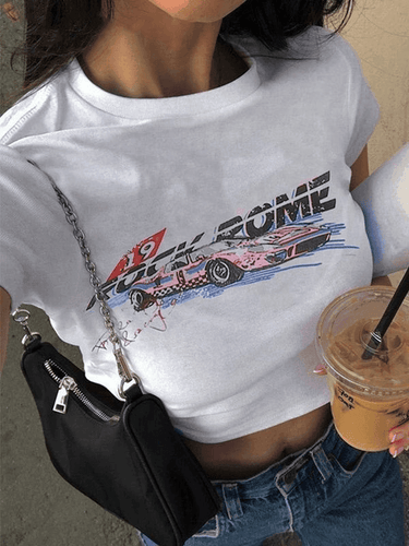 Moto Car Printed Crop Top – AnotherChill