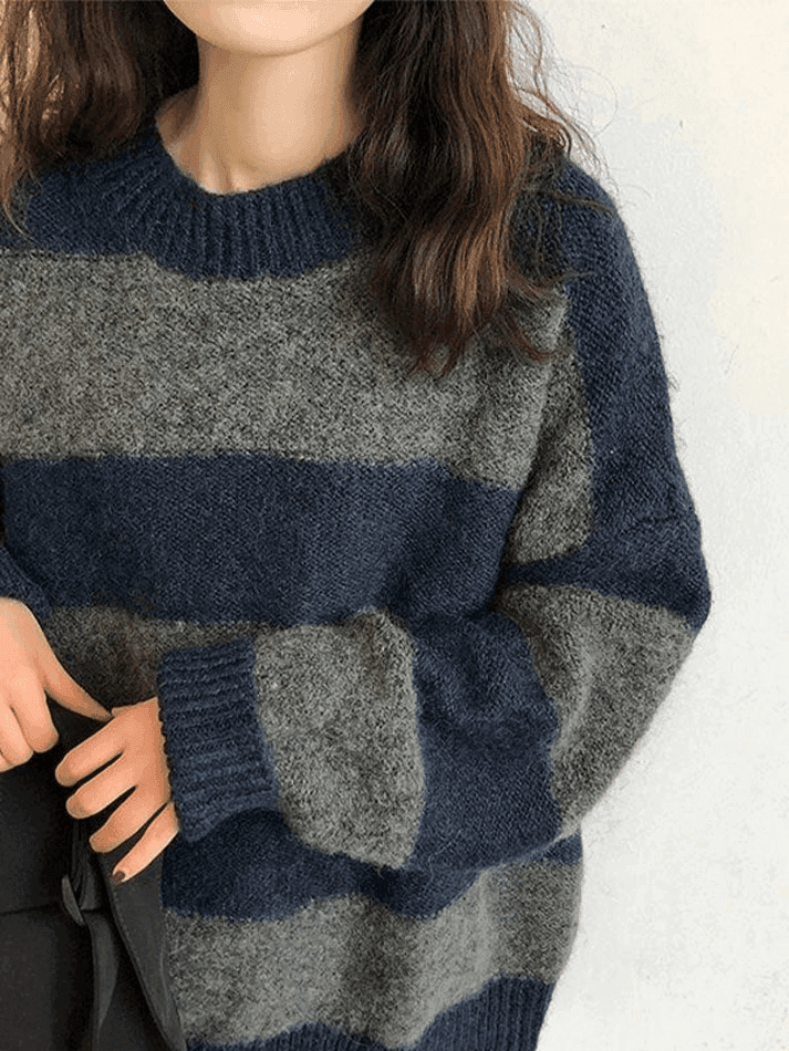 Oversized Stripe Pullover Sweater – AnotherChill