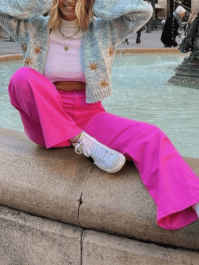 Pink Casual Relaxed Boyfriend Jeans – AnotherChill