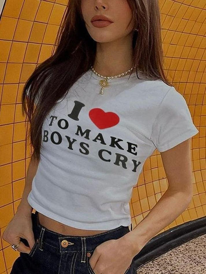Short Sleeve Letter Graphic Crop Top – AnotherChill