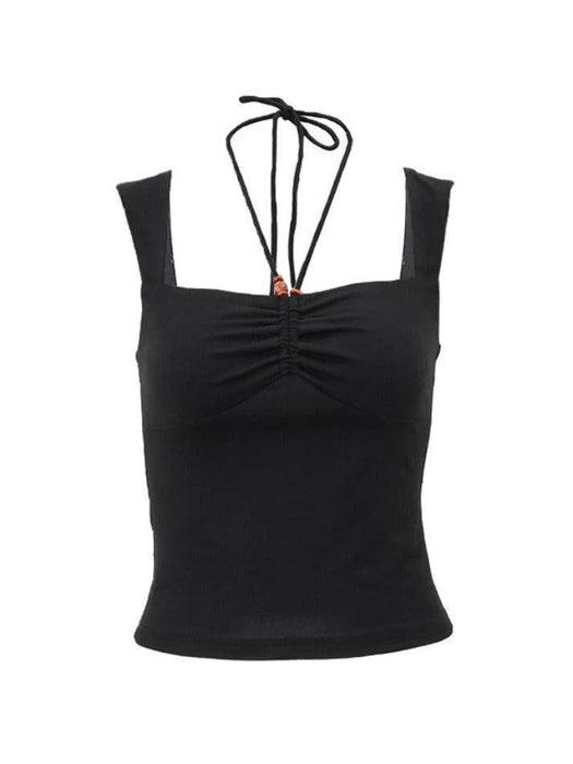 Solid Color Pleated Halter Tank Top – AnotherChill