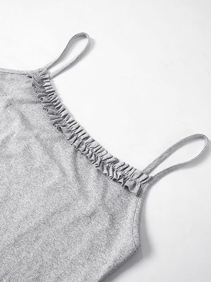 Solid Colour Sleeveless Ruffled Cami Top – AnotherChill