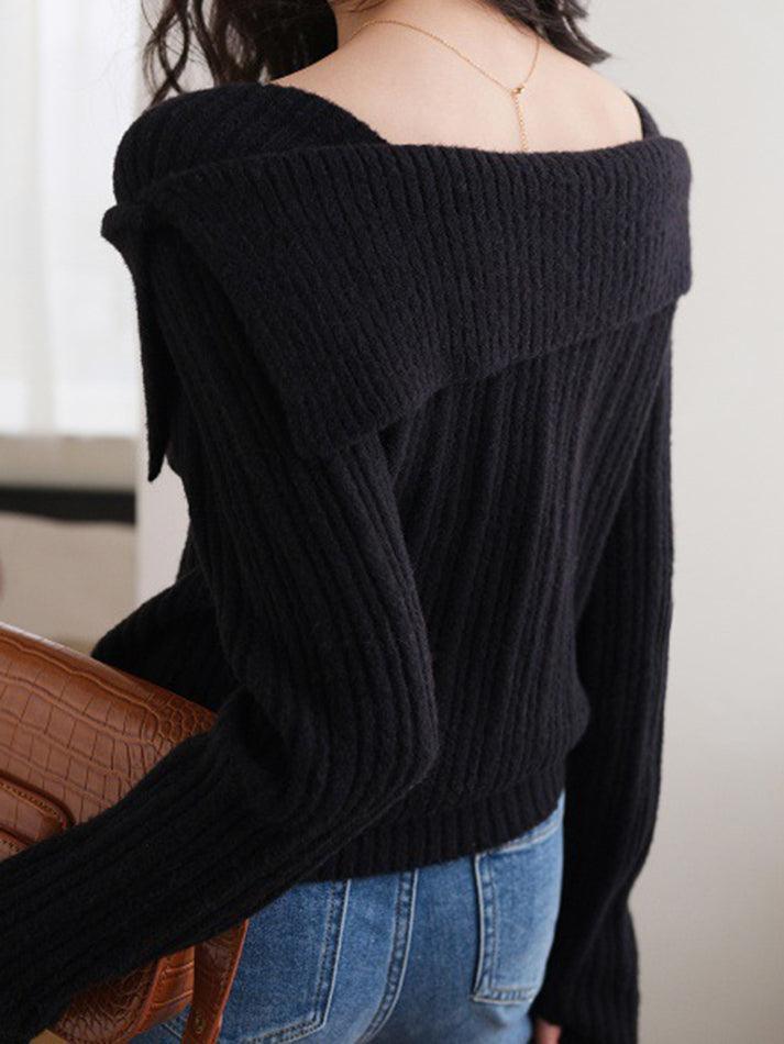 Solid Off Shoulder Knit Sweater – AnotherChill
