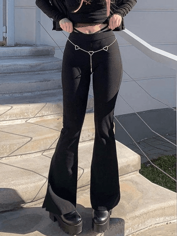 Split High Waist Flare Leg Pants – AnotherChill