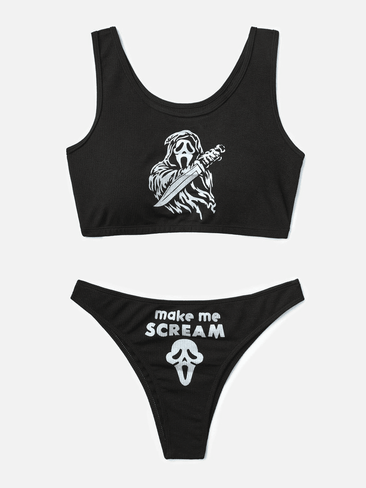 Spooky Skull Print Bikini Set – AnotherChill