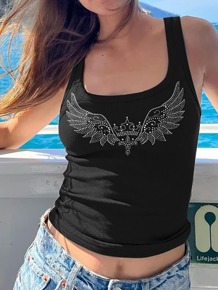 U Neck Rhinestone Tank Top – AnotherChill