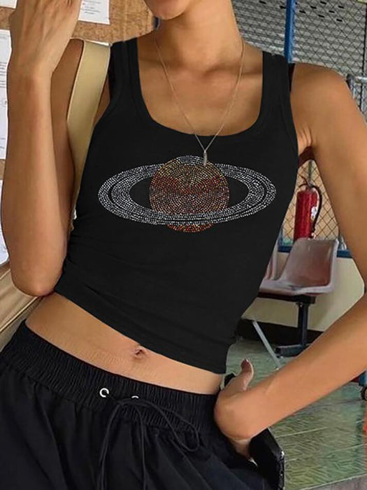 U Neck Rhinestone Tank Top – AnotherChill