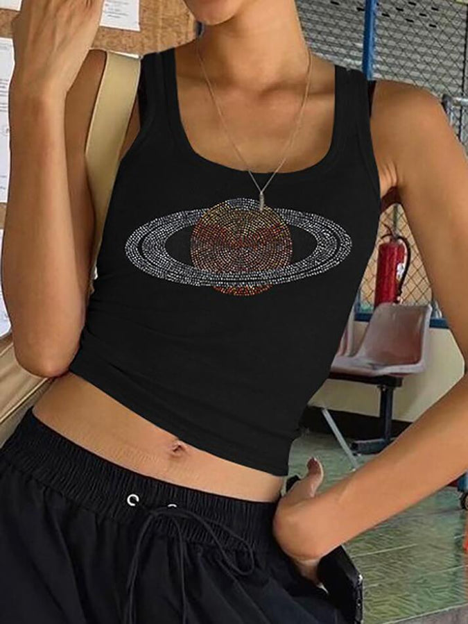 U Neck Rhinestone Tank Top – AnotherChill