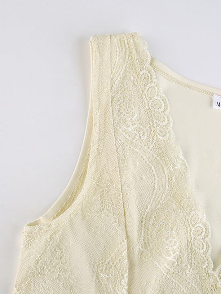 V Neck Lace Crop Tank Top – AnotherChill