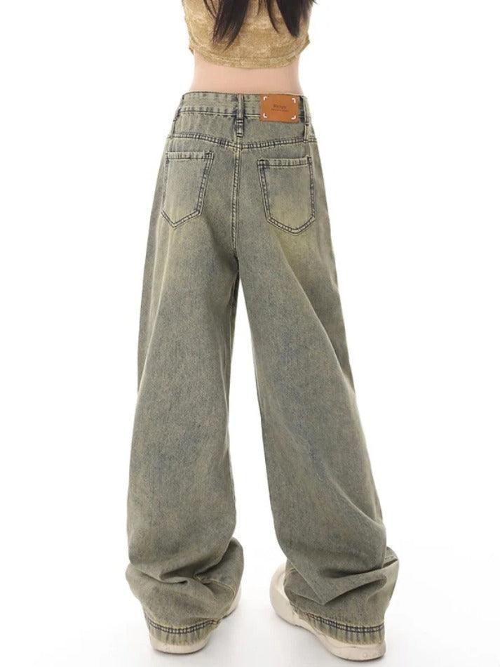 Vintage Distressed Wash Splice Boyfriend Jeans – AnotherChill
