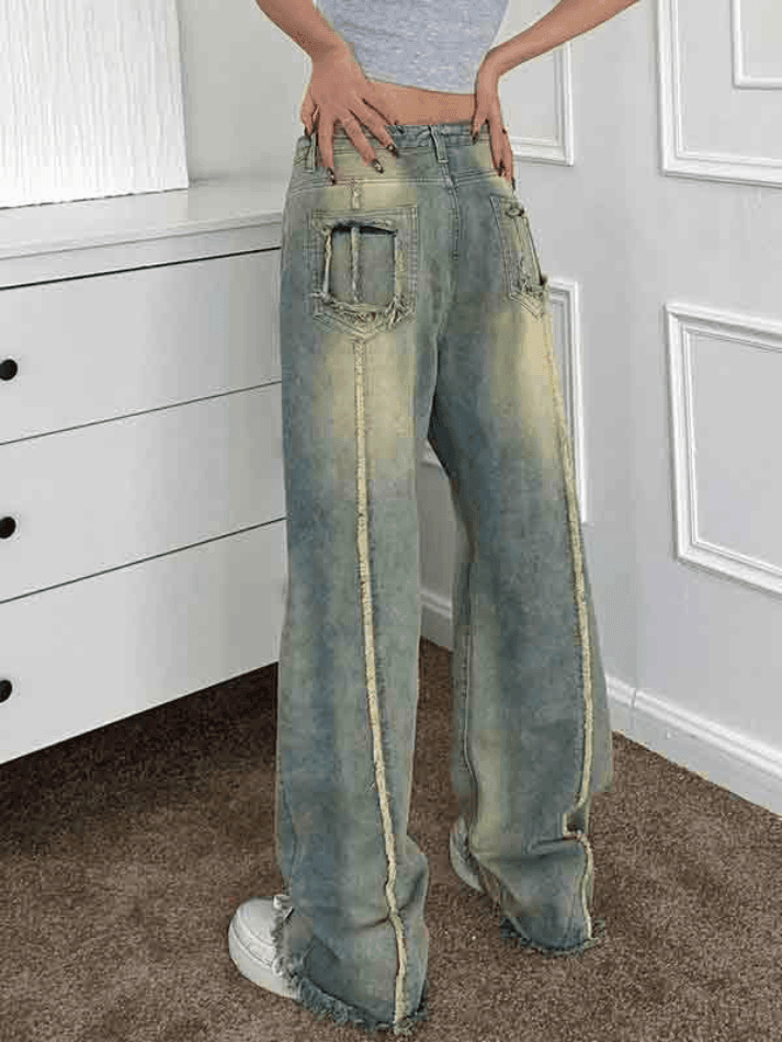 Vintage Embroidery Burr Loose Boyfriend Jeans – AnotherChill