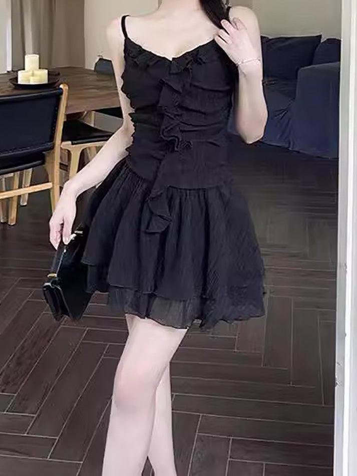Vintage Ruffled V-Neck Mini Dress – AnotherChill