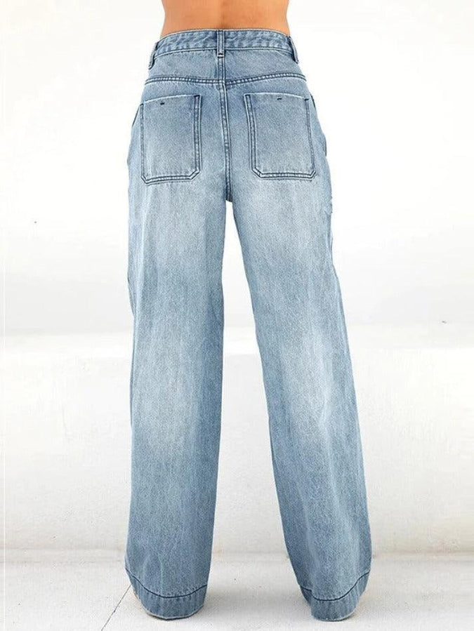 Washed Vintage Blue Versatile Boyfriend Jeans – AnotherChill