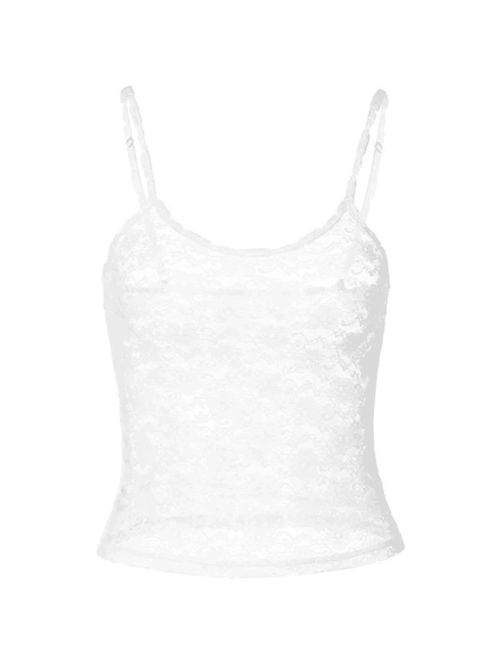 White Sheer Lace Crop Cami Top – AnotherChill