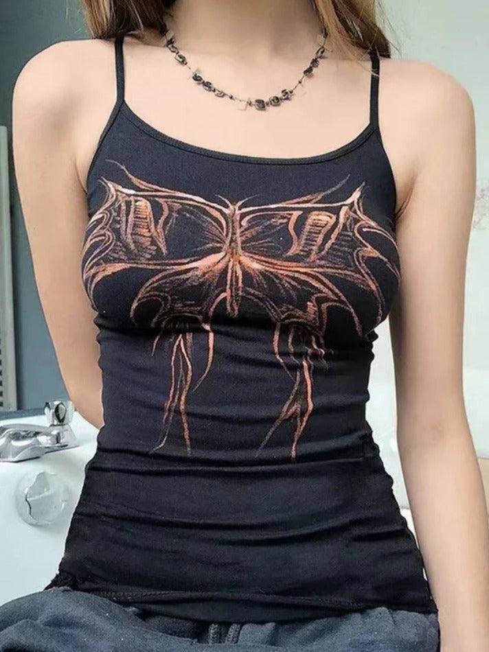 Contrast Color Butterfly Print Cami Top – AnotherChill