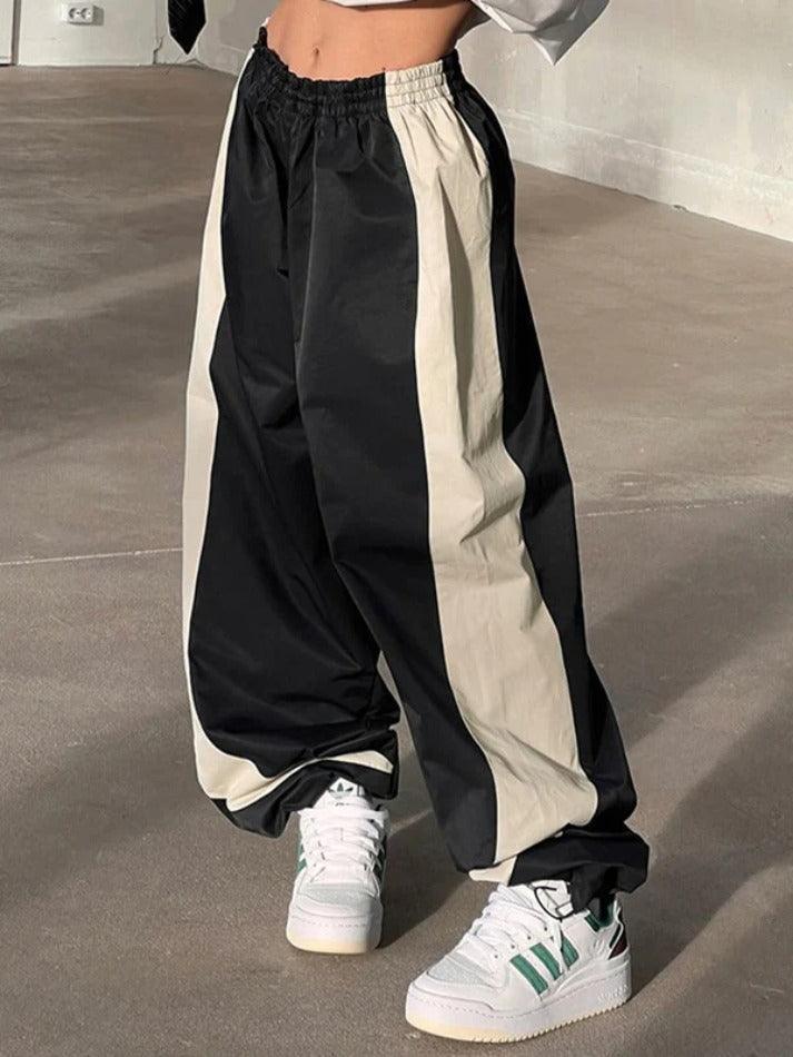 Contrast Splice Drawstring Wide Leg Pants – AnotherChill