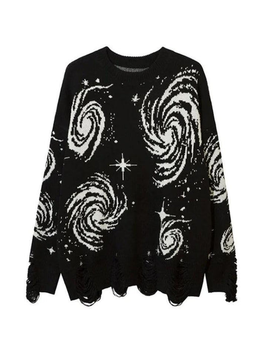 Swirl Print Ripped Design Sweater – AnotherChill