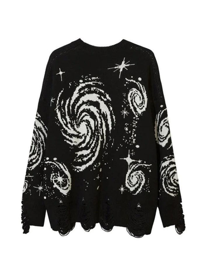 Swirl Print Ripped Design Sweater – AnotherChill